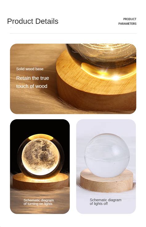 NW 1776 Night Lamp Crystal Projection Ambient Light Optimal Table