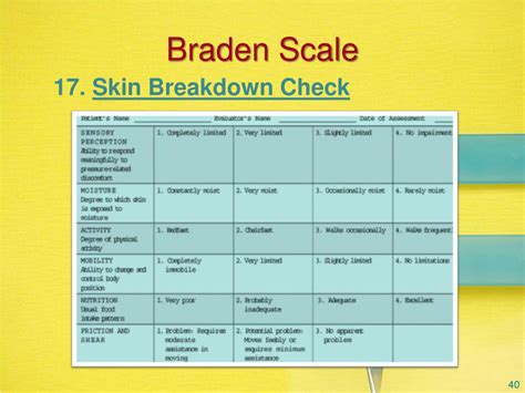 Braden Scale Printable
