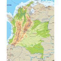 Detailed Physical Map Of Colombia With Major Cities Colombia South