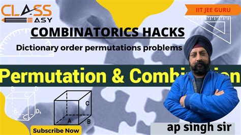 combinatorics hacks dictionary order permutation problems by ap singh sir youtube