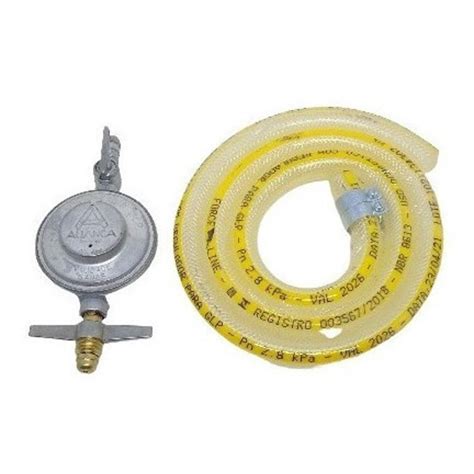 Regulador De Gás 13Kg Kit Registro Mangueira Abraçadeira Submarino