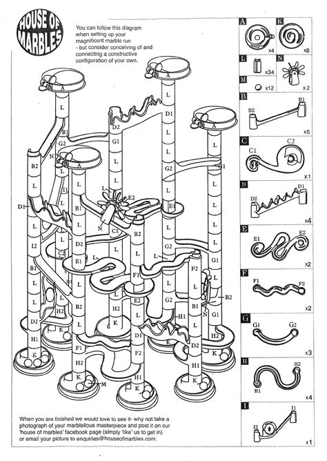 70 Piece Marble Run Instructions 210103 House Of Marbles