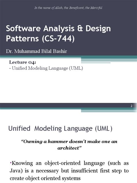 an introduction to the unified modeling language uml for software analysis and design pdf