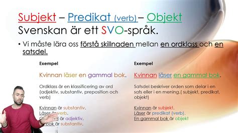 SFI Ordföljd Satsdelar och ordklasser Lektion 1 YouTube