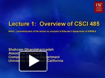 Ppt Lecture Overview Of Csci Notes I Presented Parts Of This