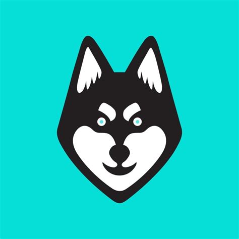Tête De Chien Husky Sibérien Mascotte Dessin Animé Coloré Moderne