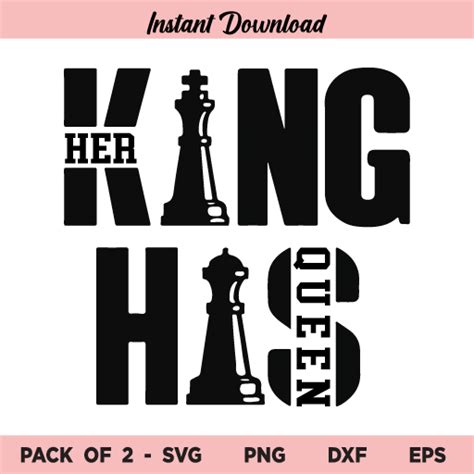 King And Queen Svg Cut File Chess Svg Cricut Couple Svg For Shirt His