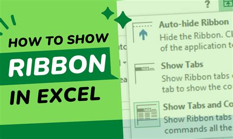 Excel Show Ribbon How To Show Ribbon In Excel Earn And Excel