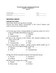 Cookery 10 Q1 Quiz1 Docx TECHNOLOGY AND LIVELIHOOD EDUCATION Quarter