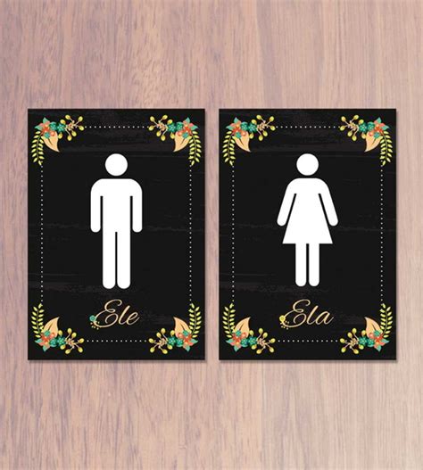 Placa Higiene Este Banheiro E Seu Feminino Pvc Elo7