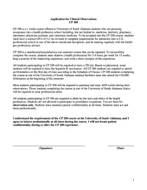Fillable Online Southalabama Application Form University Of South