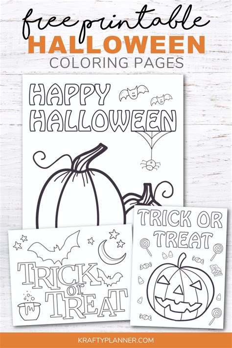 Halloween Coloring Pages Free Printable Krafty Planner