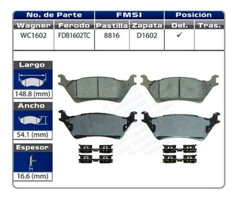 Balatas Traseras Ford F150 2012 2013 2014 Wagner Ceramica Meses Sin