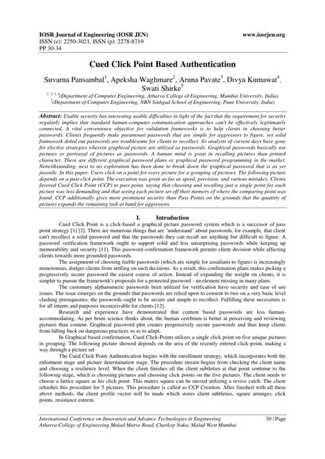 pdf cued click point based authentication