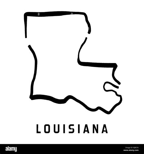 Louisiana Simple Logo State Map Outline Smooth Simplified US State
