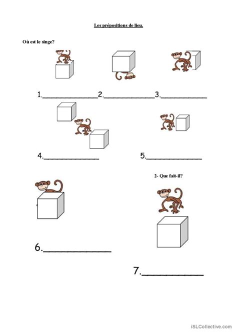 Les prépositions de lieu pratique de Français FLE fiches pedagogiques