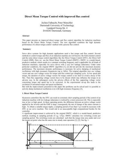 direct mean torque control with improved flux control