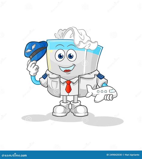 Mascota Piloto De Caja De Tejidos Vector De Dibujos Animados