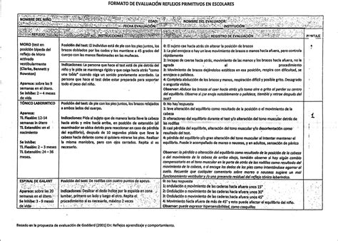 Evaluación de reflejos primitivos Terapia ocupacional Studocu