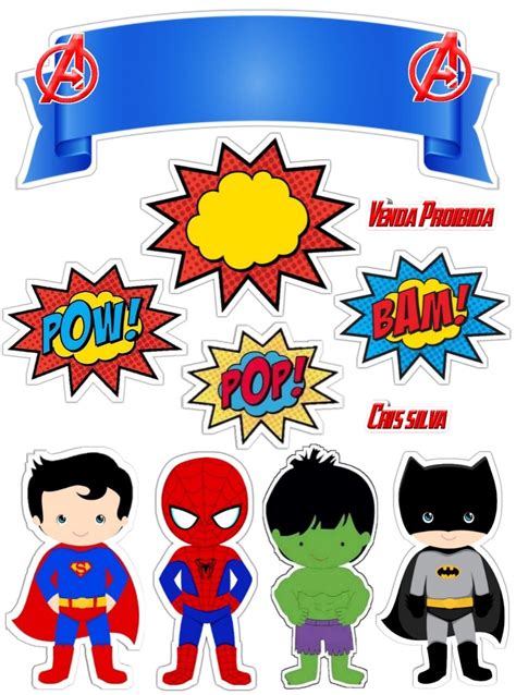 Super H Roes Ni Os Toppers Para Tartas Tortas Pasteles Bizcochos O
