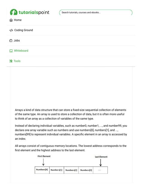 c arrays pdf variable computer science integer computer science