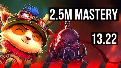 TEEMO Vs SION TOP 2 5M Mastery Comeback 13 3 8 Dominating EUW