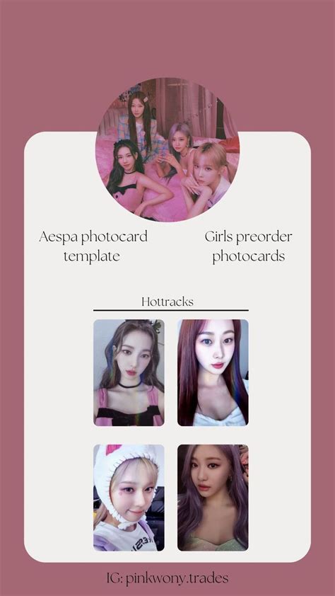 Aespa Photocard Template Photo Card Template Photocard Photo Cards