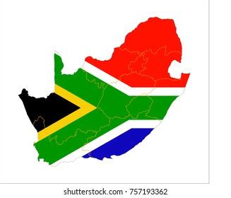 Map South Africa Flag Isolated On Stock Vector Royalty Free