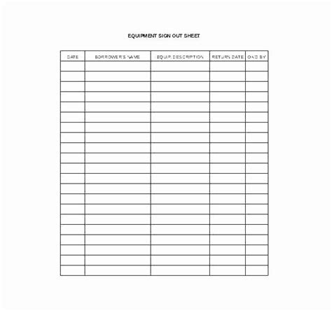 Equipment Checkout Form Template Excel Beautiful Key Checkout Form