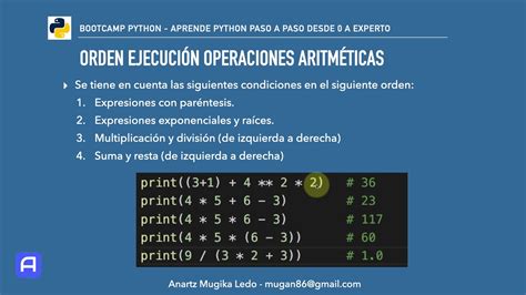 Python Operaciones aritméticos Orden de precedencia Teoría YouTube