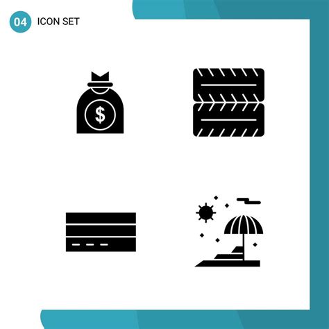 Vector Pack Of Glyph Symbols Solid Style Icon Set On White