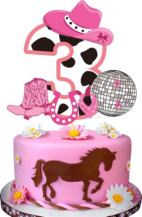 Amazon Disco Cowgirl 3rd Birthday Cake Topper Disco Cowgirl