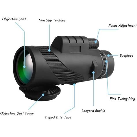 Telescope Monoculaire Puissant HD 40 x 60 BAK4 Prisme FMC Imperméable