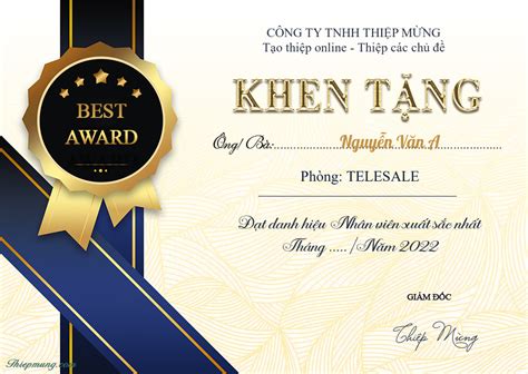 Mẫu bằng khen vinh danh Tặng giấy khen độc đáo để tôn vinh thành tích