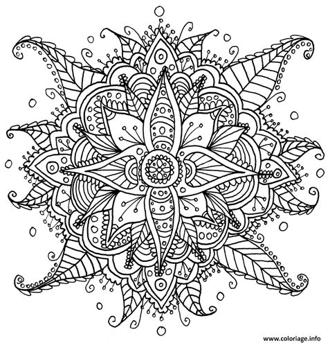 Coloriage Mandalas Fleurs Complexe JeColorie