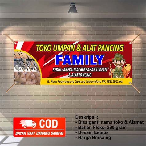 Spanduk Banner Toko Alat Pancing Dan Umpan Pancing Ukuran 3x1m Lazada