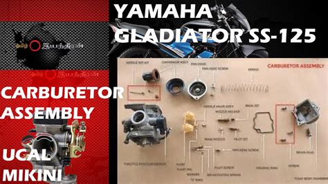 YAMAHA GLADIATOR SS 125 CARBURETOR ASSEMBLY 4K UHD YouTube