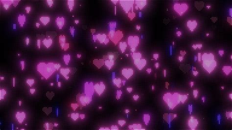 Flying Black And Purple Y2k Neon LED Lights Heart Background 1 Hour