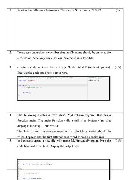 Oop Lab Fasefd What Is The Difference Between A Class And A