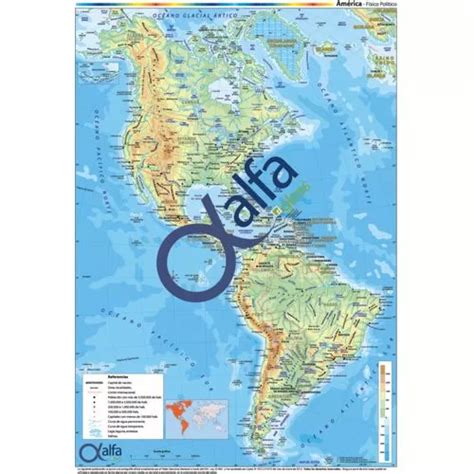 Mapa Continente Americano Físico Político N6 THE GOOD PLACE