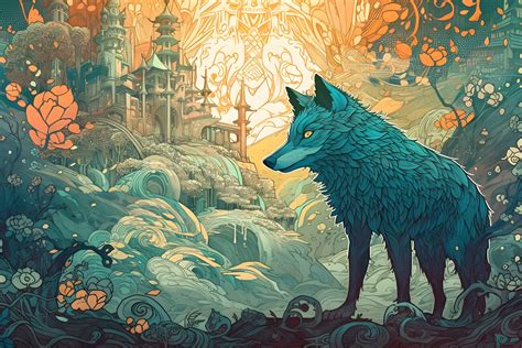 Láminas decorativas para enmarcar THE WOLF A Majestic Royal Wolf in