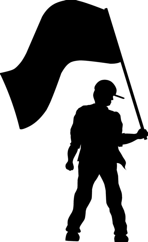 Man Holding Flag Vector Illustration People Holding Flag Graphic