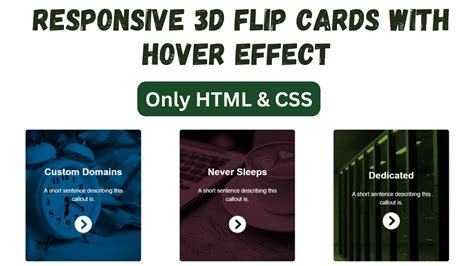 How To Create Responsive 3D Flip Cards With Hover Effect Using Html And