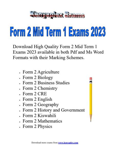 Form 2 Mid Term 1 Exams 2023 1461