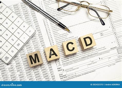 MACD Moving Average Convergence Divergence On Wooden Blocks Stock