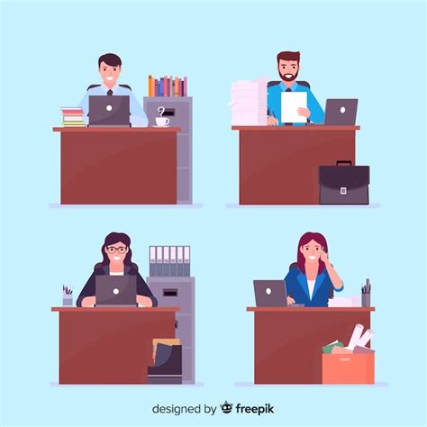Ilustração de pessoas trabalhando em escritório Vetor Grátis