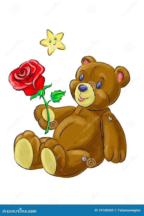 How To Draw A Teddy Bear Holding A Rose