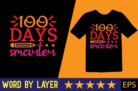 100 Tage Schule Vektor T Shirt Design Premium Vektor