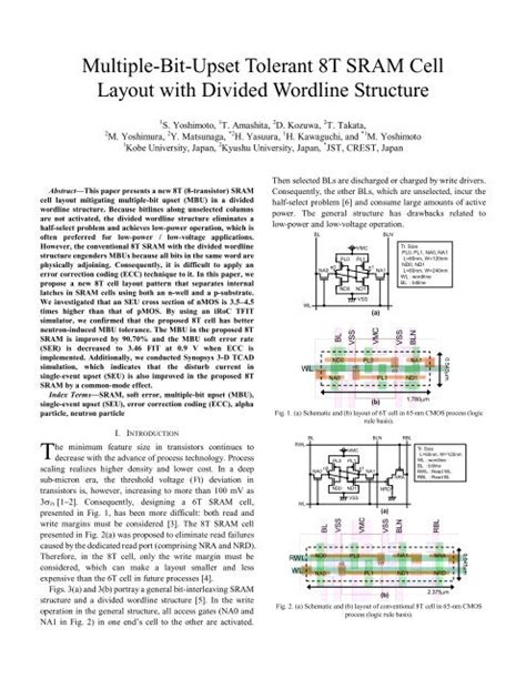 multiple bit upset tolerant 8t sram cell layout with divided