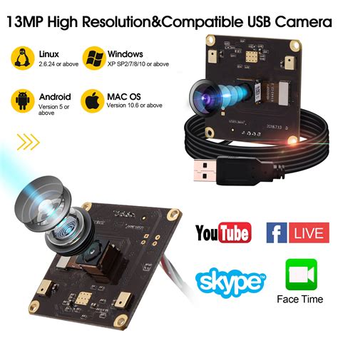 Elp 13mp Autofocus Usb Camera Module Imx214 Sensor With Non Distortion